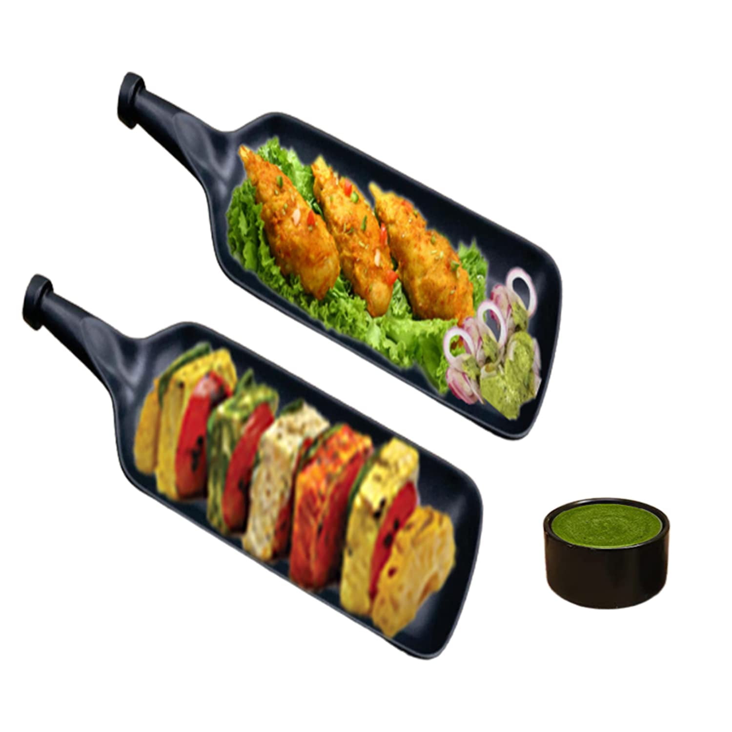 ZIDO Pack of 3 Exclusive Multipurpose Serving Platter 2 Bat Shape ...