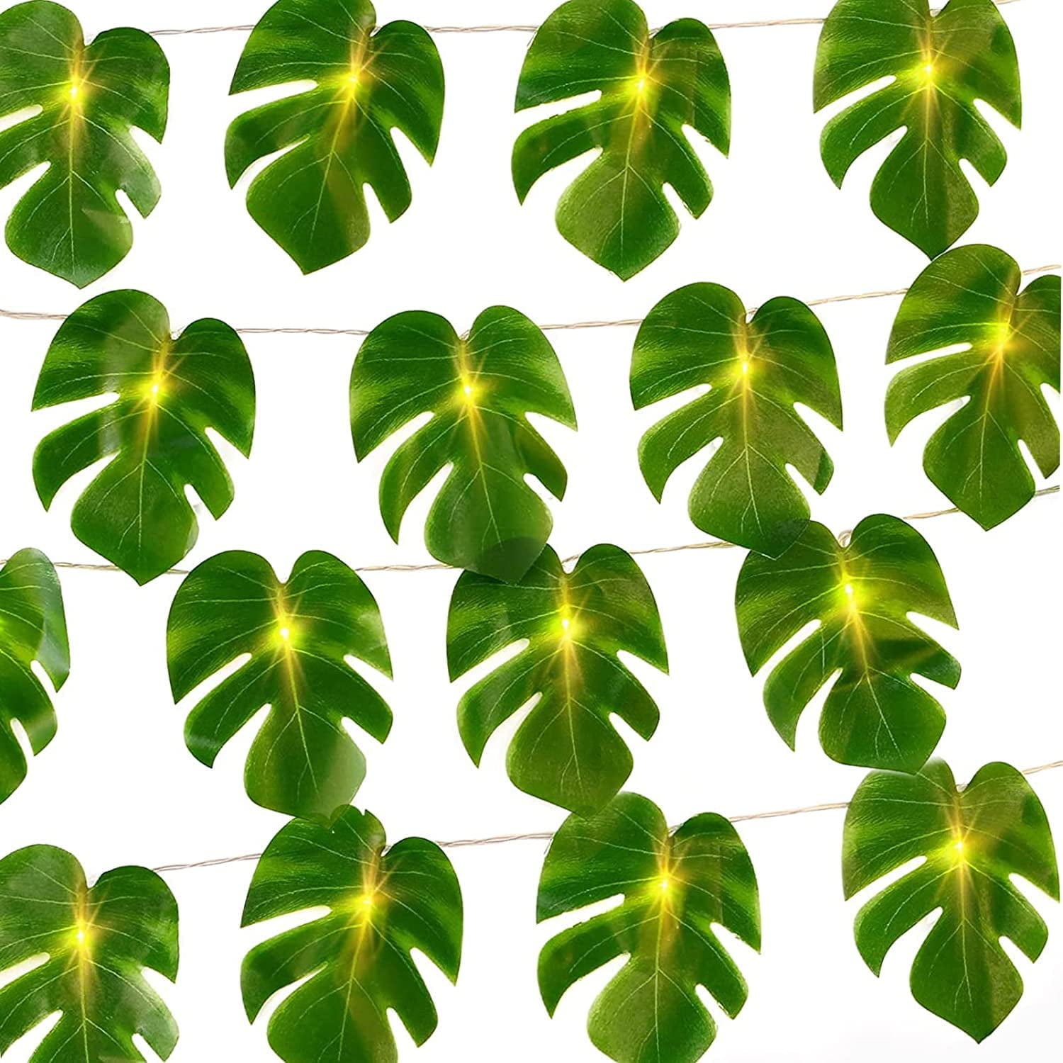 ZIFTY 3 Pack Monstera Leaf String Lights for Party Decorations with ...