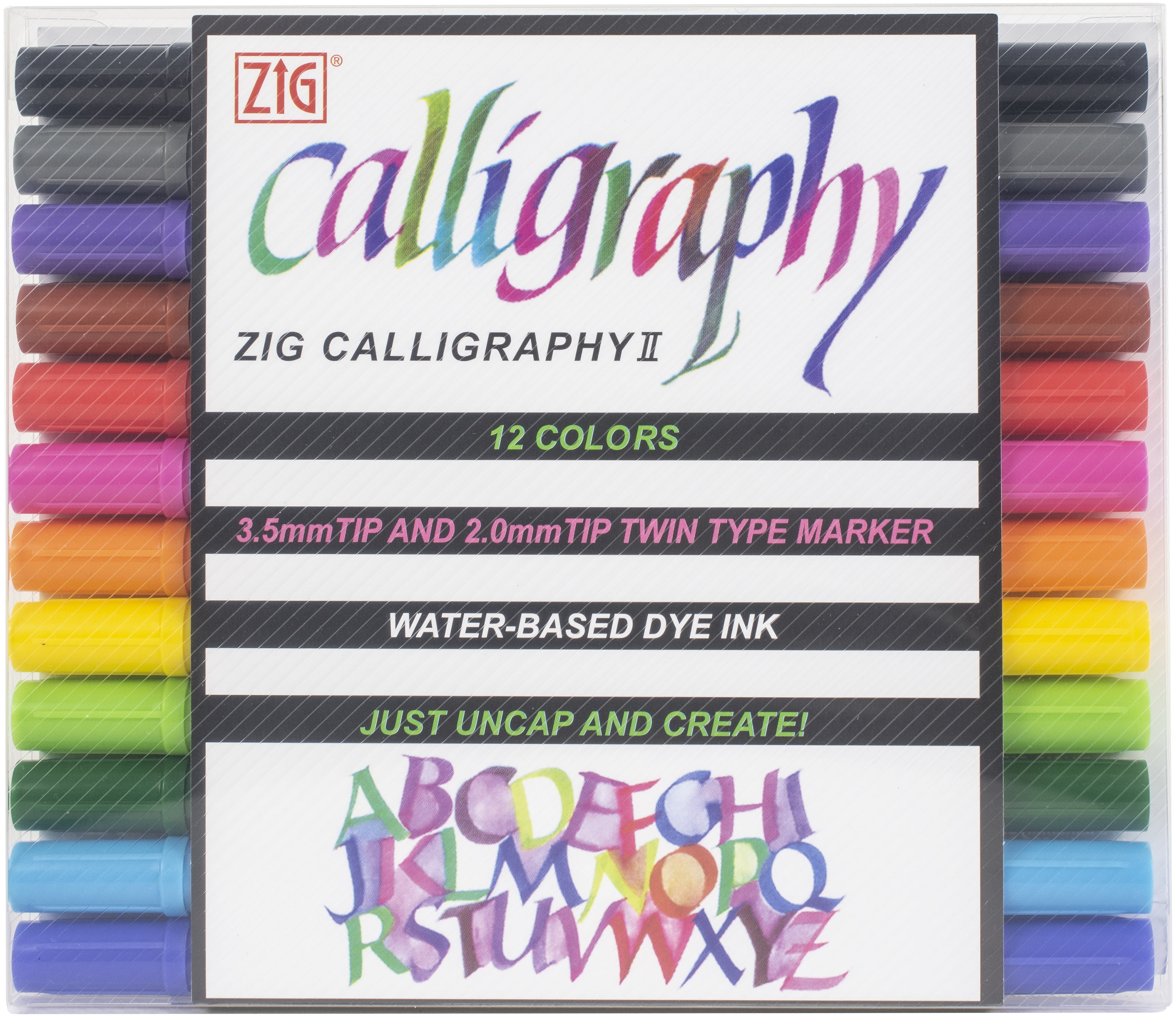 ZIG Memory System Calligraphy Dual-Tip Markers 12/Pkg- - Walmart.com