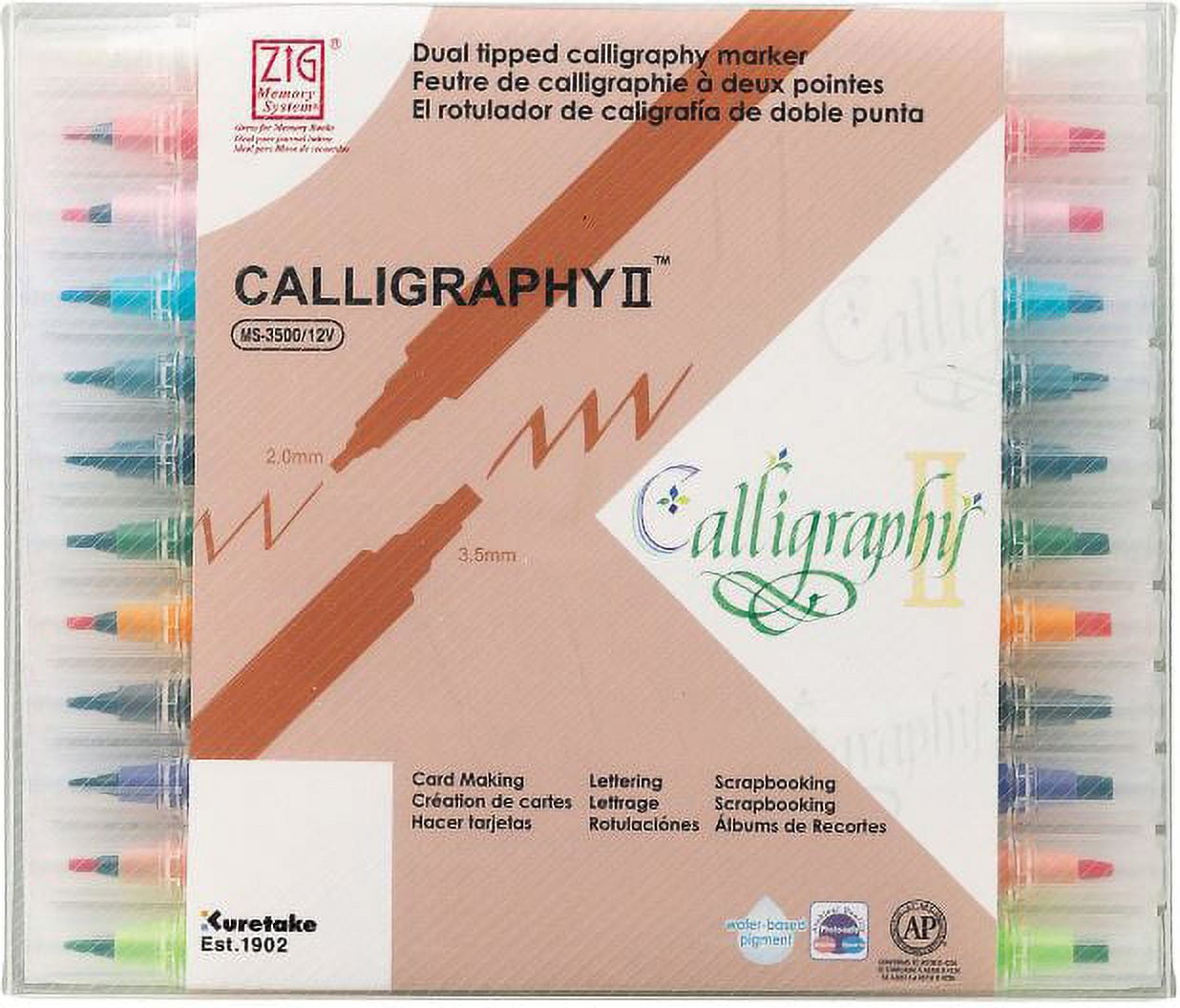 ZIG Memory System Calligraphy II Dual-Tip Markers 12/Pkg- - Walmart.com