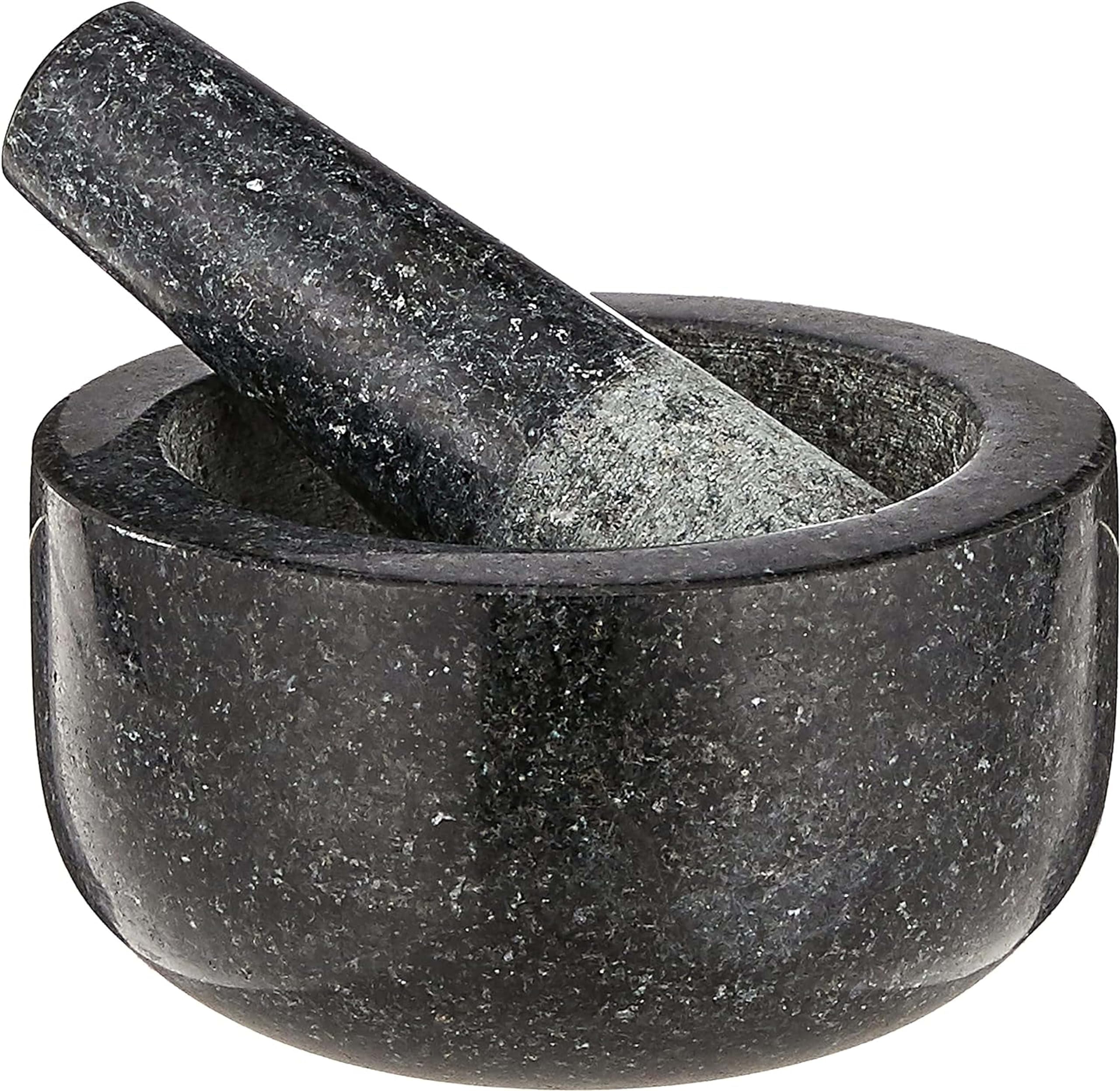ZIG ZAG Natural Granite Large Mortar and Pestle Set Premium Kitchen ...