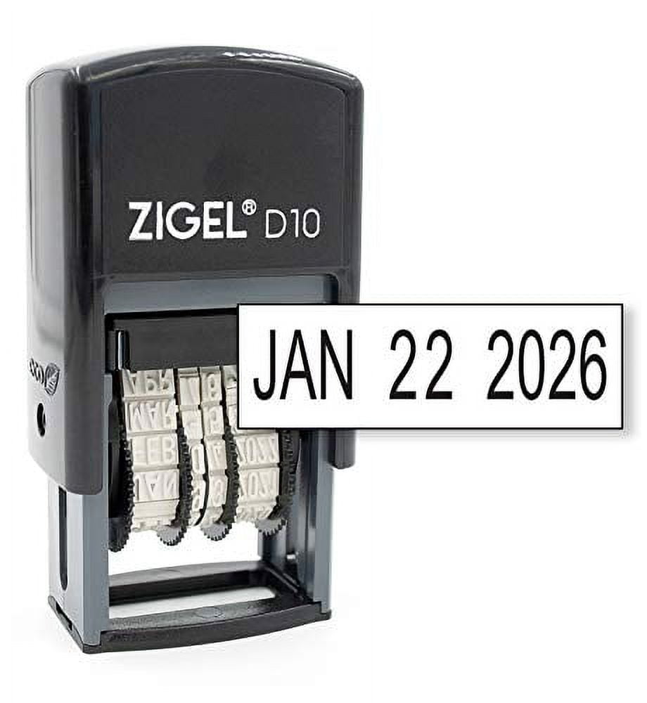ZIGEL Office Date Stamp - Self Inking Date Stamp - Black - Walmart.com