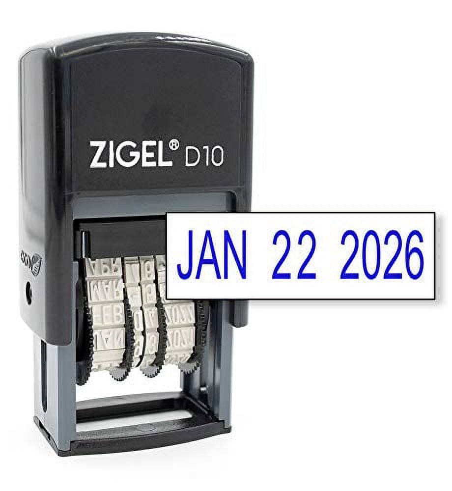 ZIGEL Office Date Stamp - Self Inking Date Stamp - Blue - Walmart.com