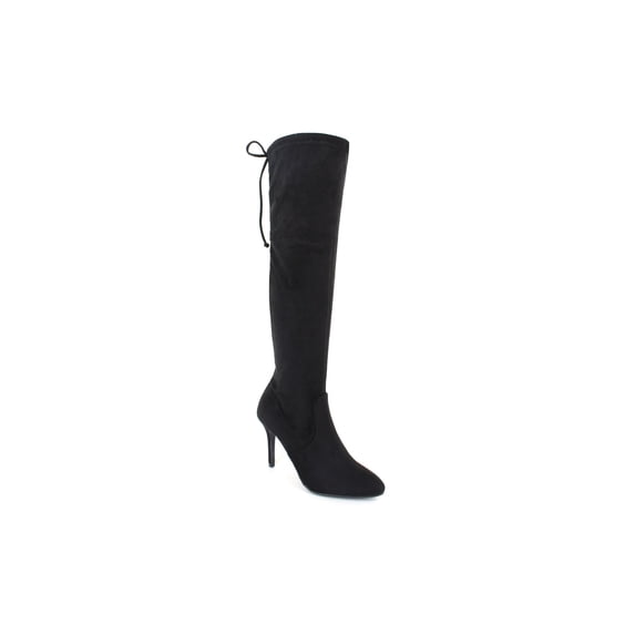 ZIGI SOHO Womens Black Tie Back Padded Silla Pointed Toe Stiletto Zip ...