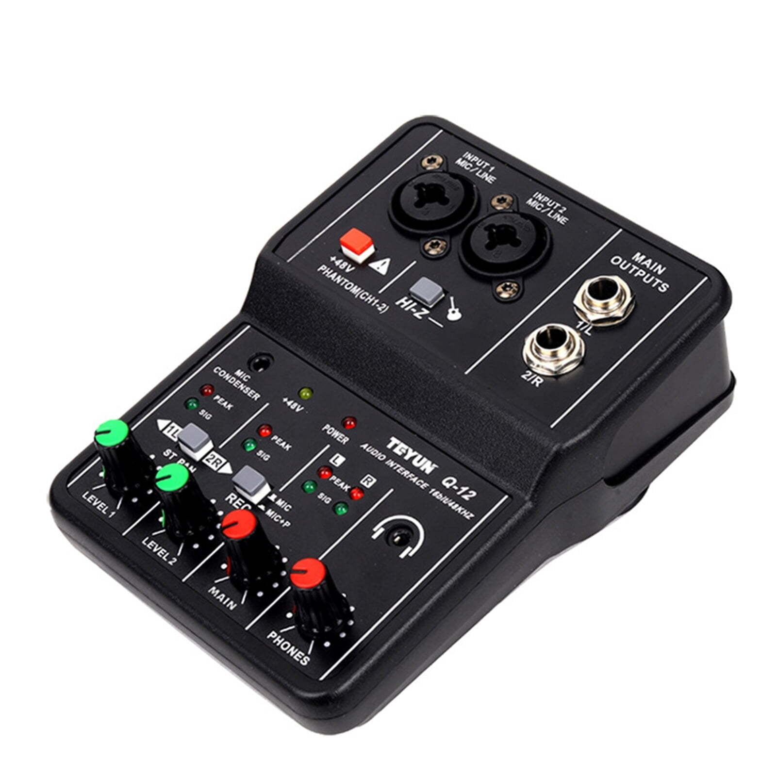 ZIHAO Audio Interface Professional Recording Sound Card 16bit/48kHz USB ...
