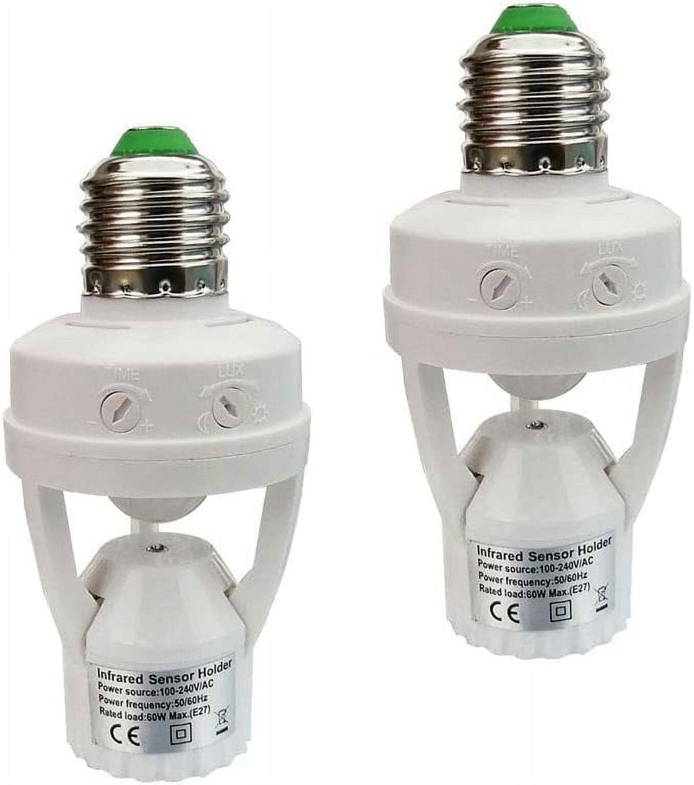 ZIHAO Motion Activated Light Socket,E27 Motion Security Light Bulb ...