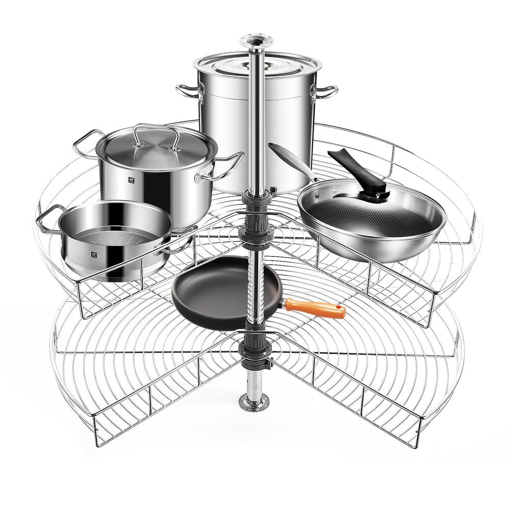 ZIHUI 24" Rotating Rack 2-Tier Replacement Adjustable Turntable for ...
