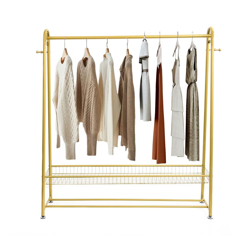 ZIHUI 59Hx66Lx15W Clothing Garment Rack,Single Rails Closet Clothes ...