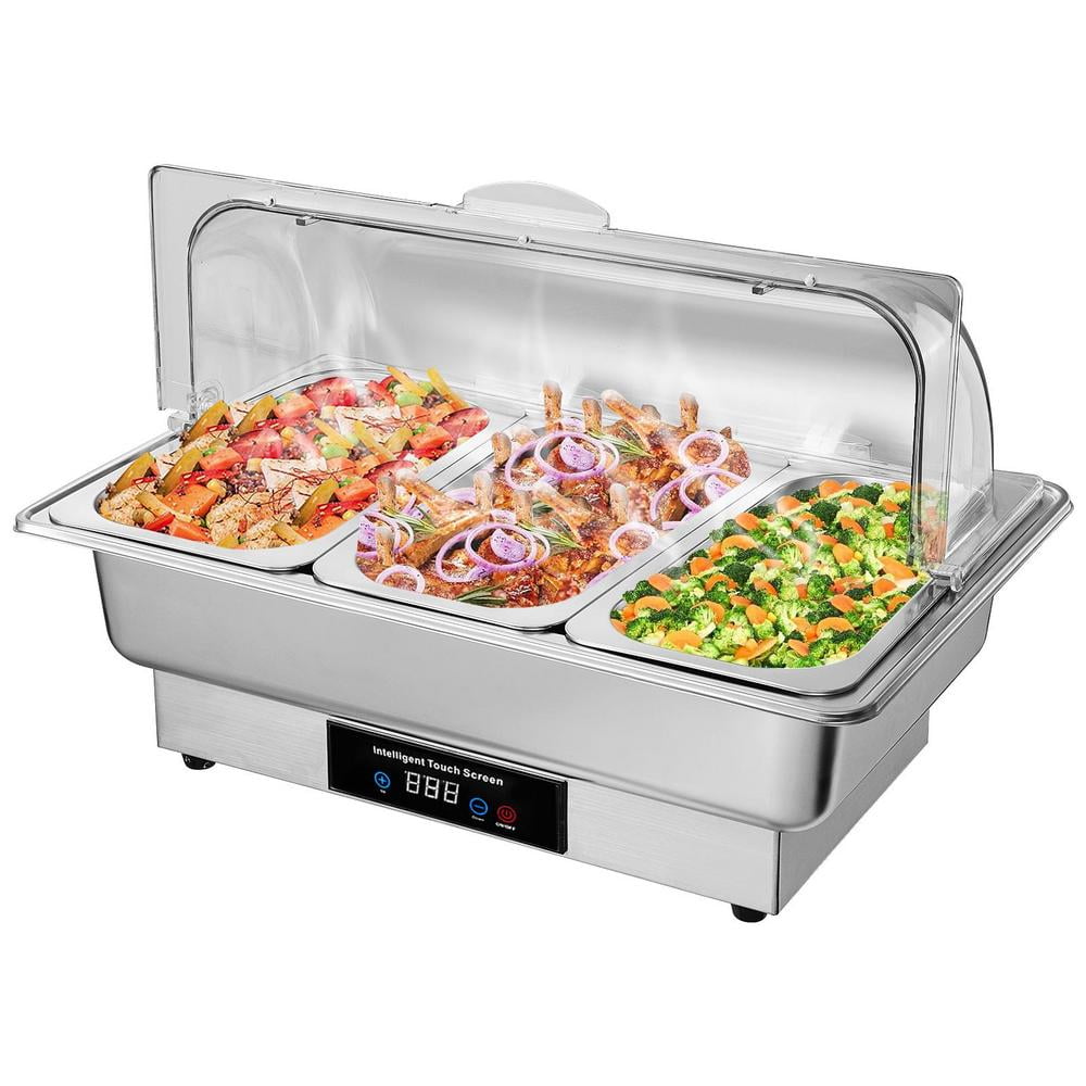 ZIHUI 9QT Electric Chafing Dish 3 Compartments Chaffing Server with ...