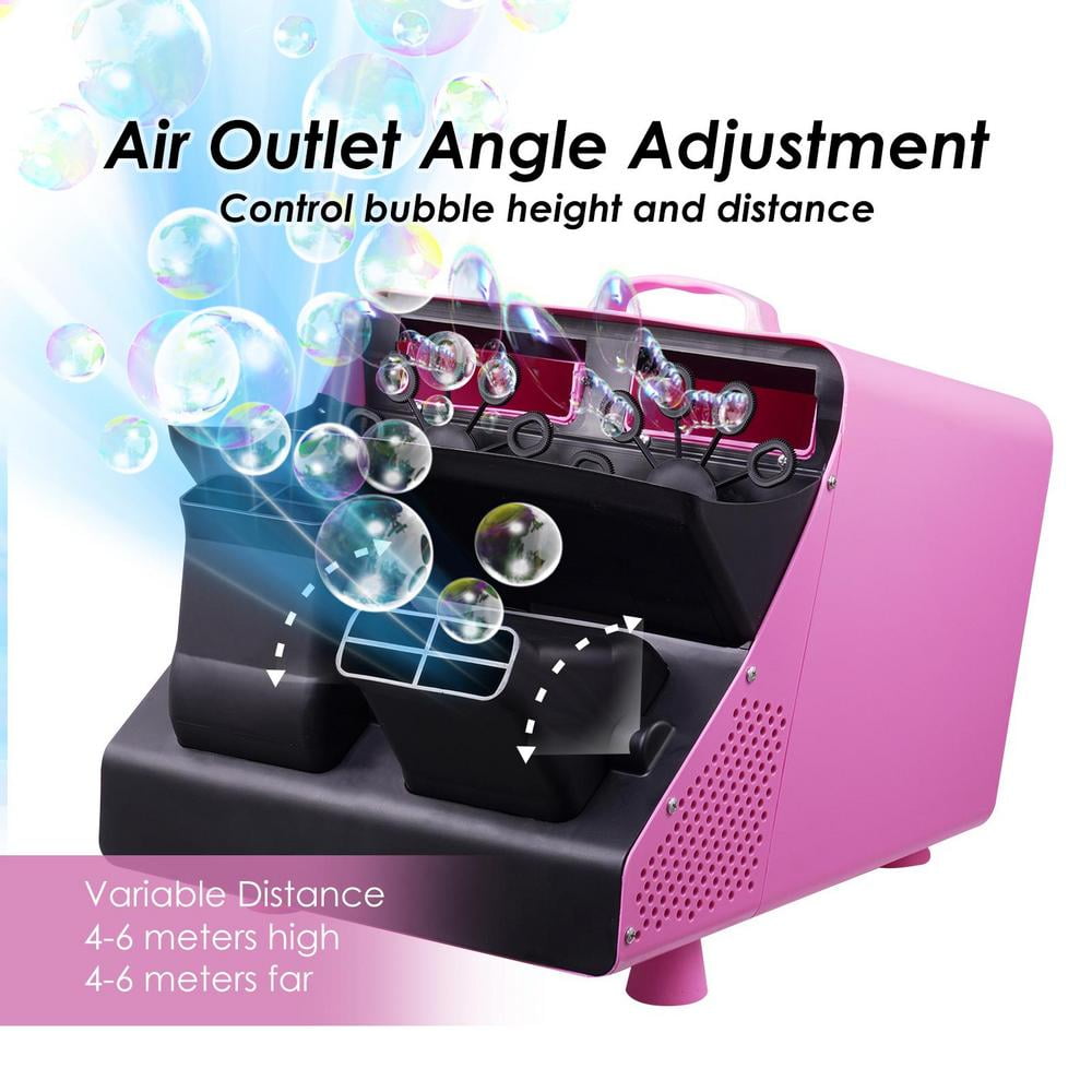 ZIHUI Automatic Bubble Machine Remote Control Two-wheel Bubbles Machine Angle Adjustable ...