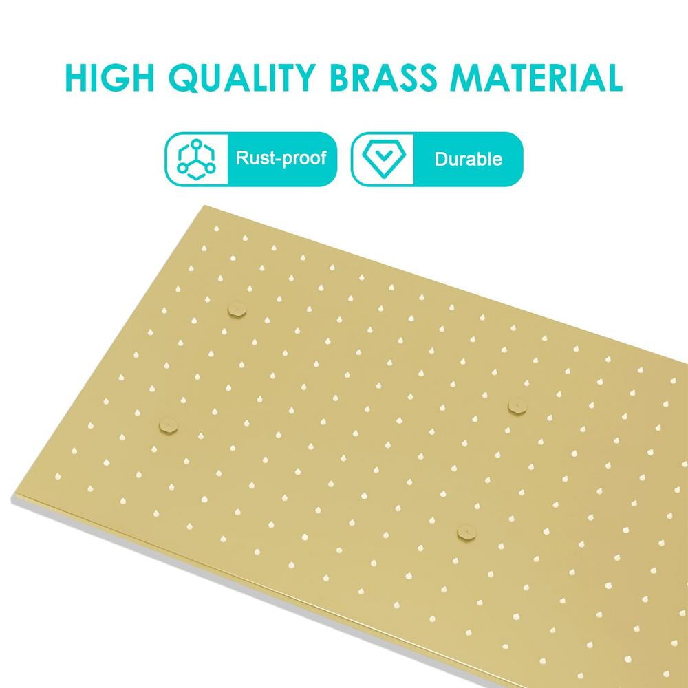 ZIHUI Bathroom Gold Shower Faucet Set Full Body Rain Shower System ...