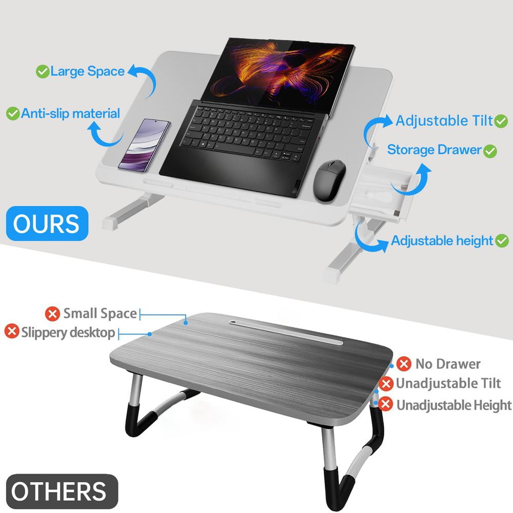 ZIHUI Bed Tray Table for Laptop Notebook Stand Lap Desk Computer Table ...