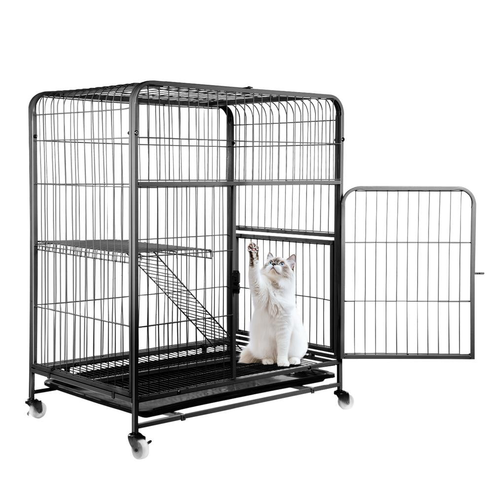 ZIHUI Cage for Cats 2 Tier Cat Cage 2-Tier Cat Cages Indoor 37.4x21 ...