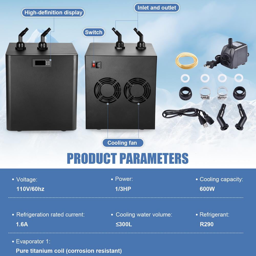 ZIHUI Chiller for Fish Tank Home Use Tank Chiller Water Chiller ...