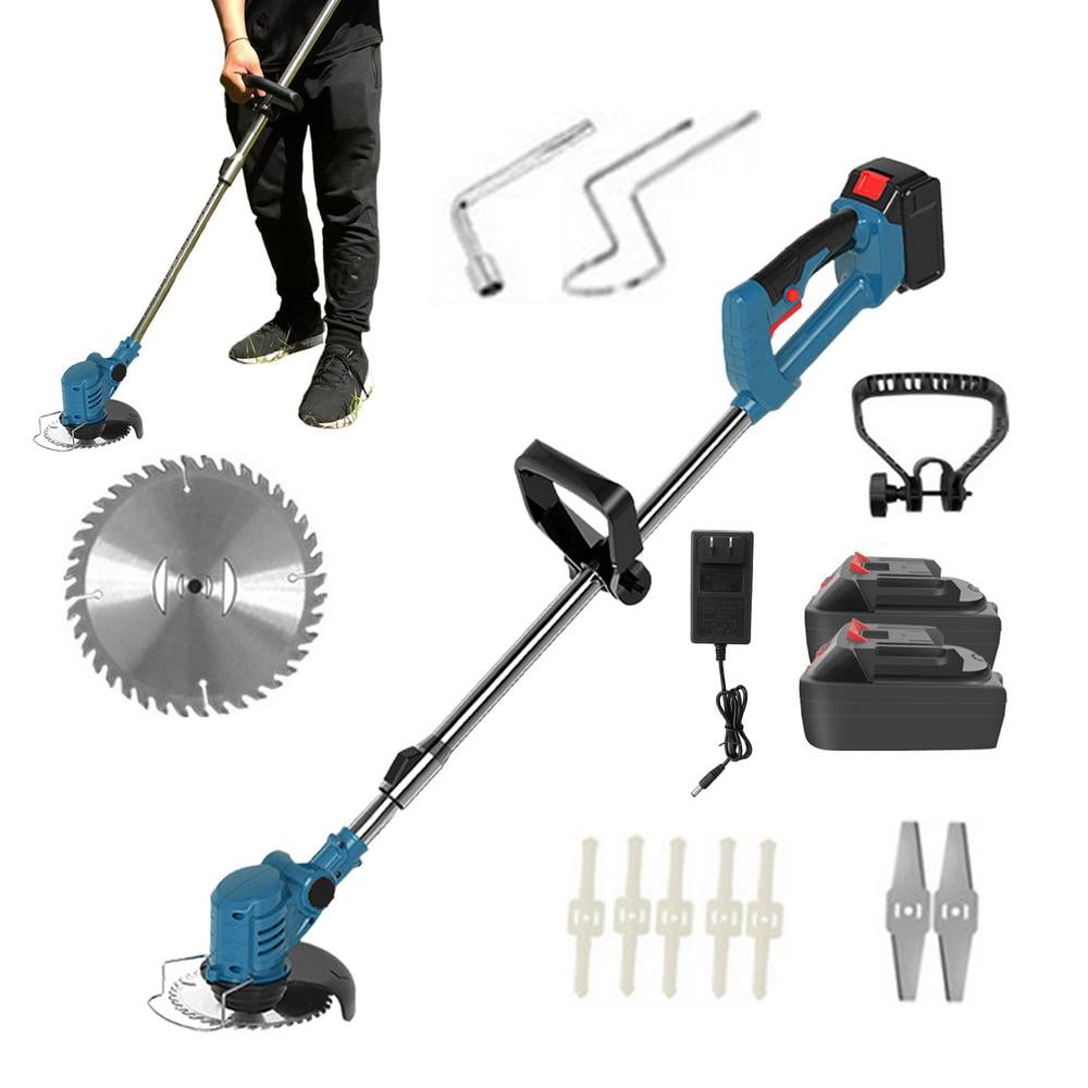 ZIHUI Cordless Lawn Trimmer Electric Cordless Lawn Mower Blue ...