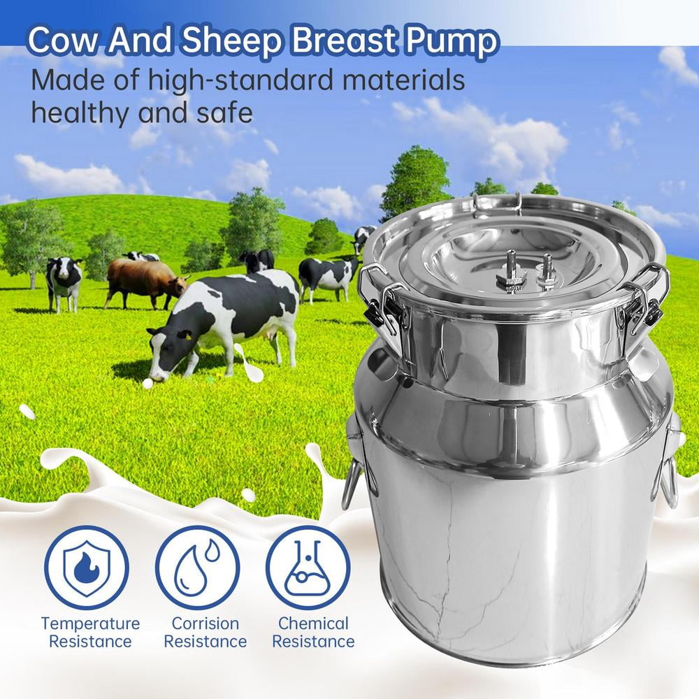 ZIHUI Cow Milker Machine Electric Pump 14L Adjustable Pulsating Vacuum Pump Automatic Pulsation ...