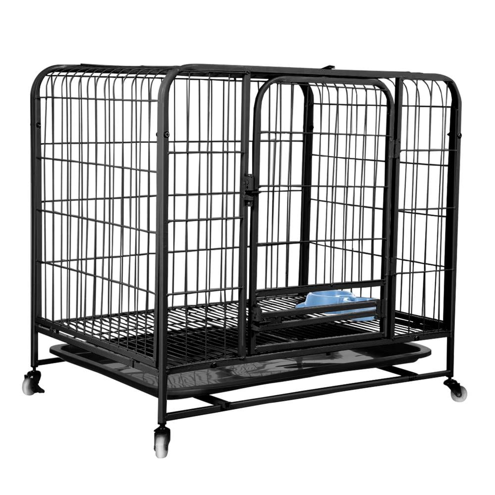 ZIHUI Dog Crate, 31.2'' Large Wooden Indoor Dog Cage Table with Sliding ...
