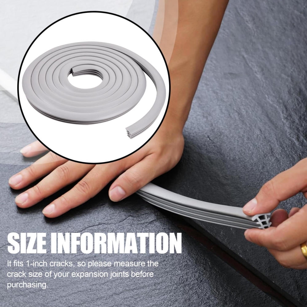 ZIHUI Flexible EPDM Rubber Strip (1'' Wide, 100 Ft Long) for Concrete ...