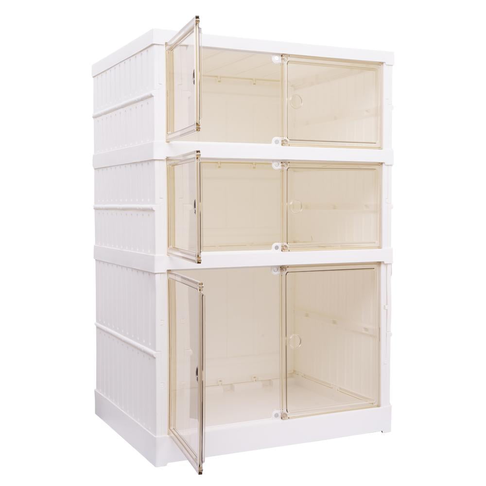 ZIHUI Foldable Shoe Rack Double Row Stackable Shoe Rack Organizer Shoe ...