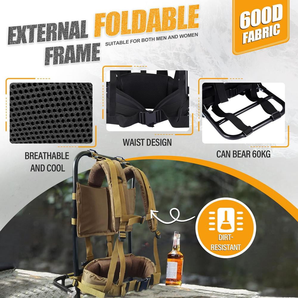 ZIHUI Frame Pack Backpack Hiking Backpack Frame Hunting Pack Frame ...