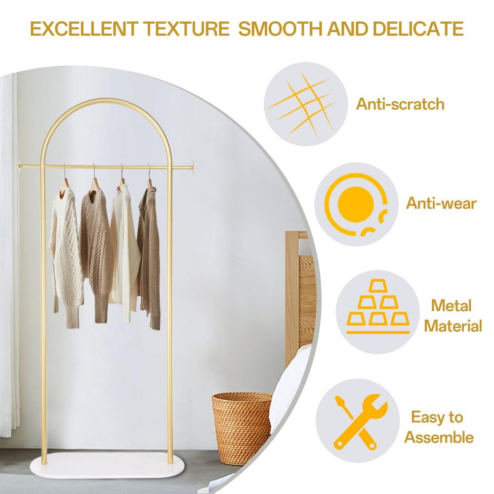 ZIHUI Freestanding Coat Rack Modern Clothes Rack with Marble Base ...