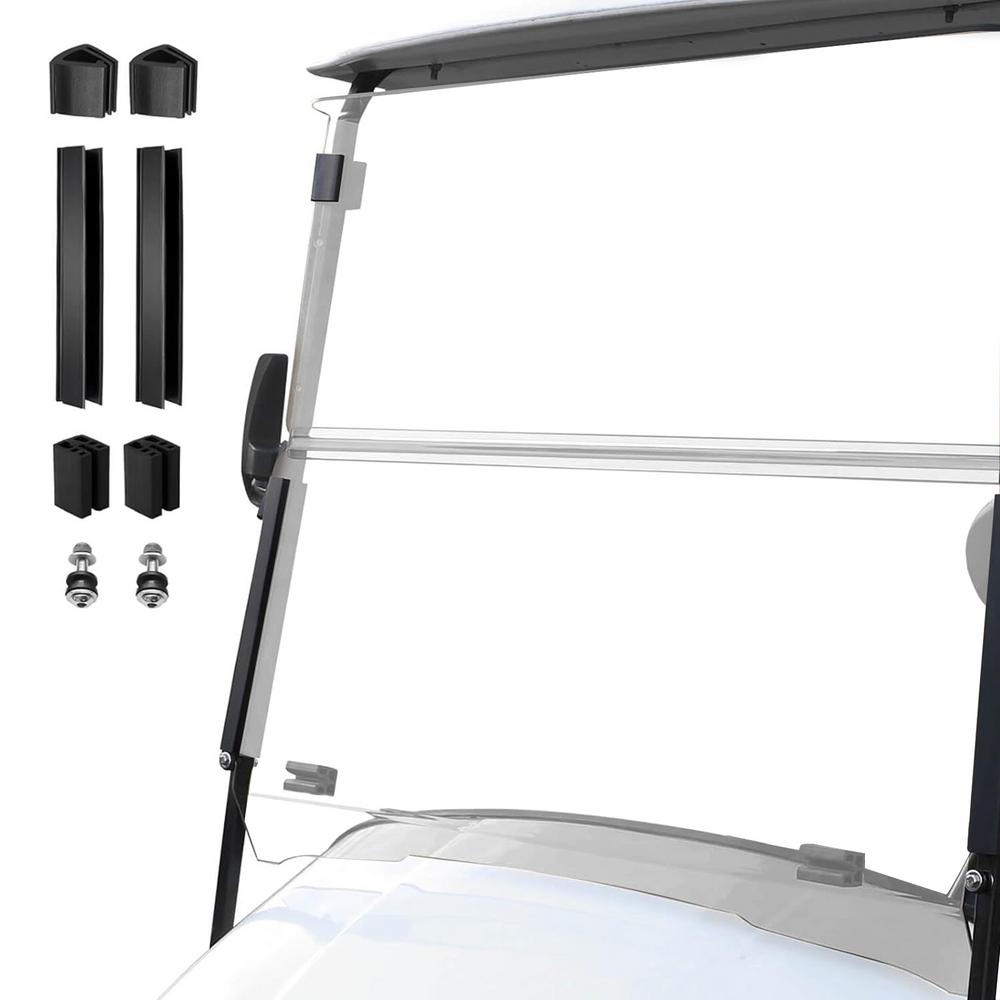 ZIHUI Golf Cart Windshield | Clear Fold Down Windshield for Golf Cart ...
