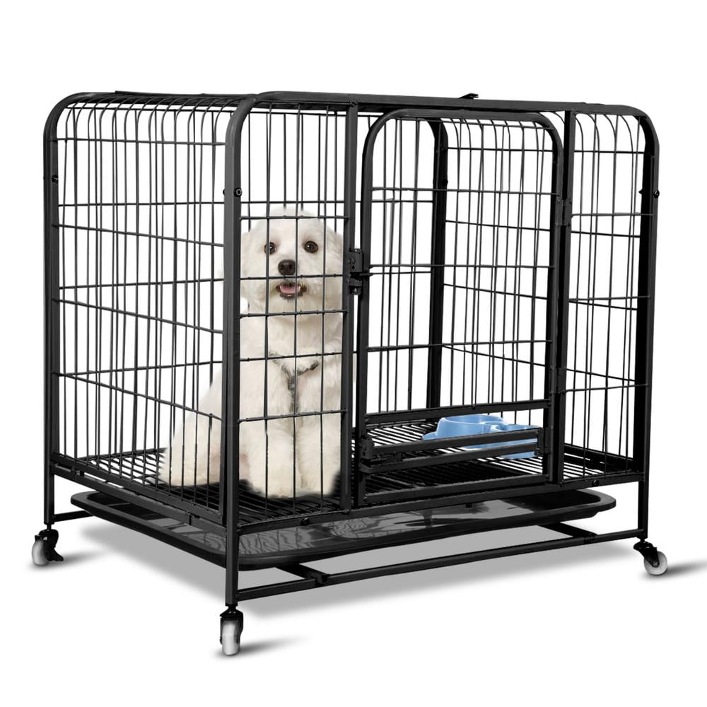 ZIHUI Kennel for Large Dogs 37.4 Inch Heavy Duty Steel Dog Kennel Crate ...