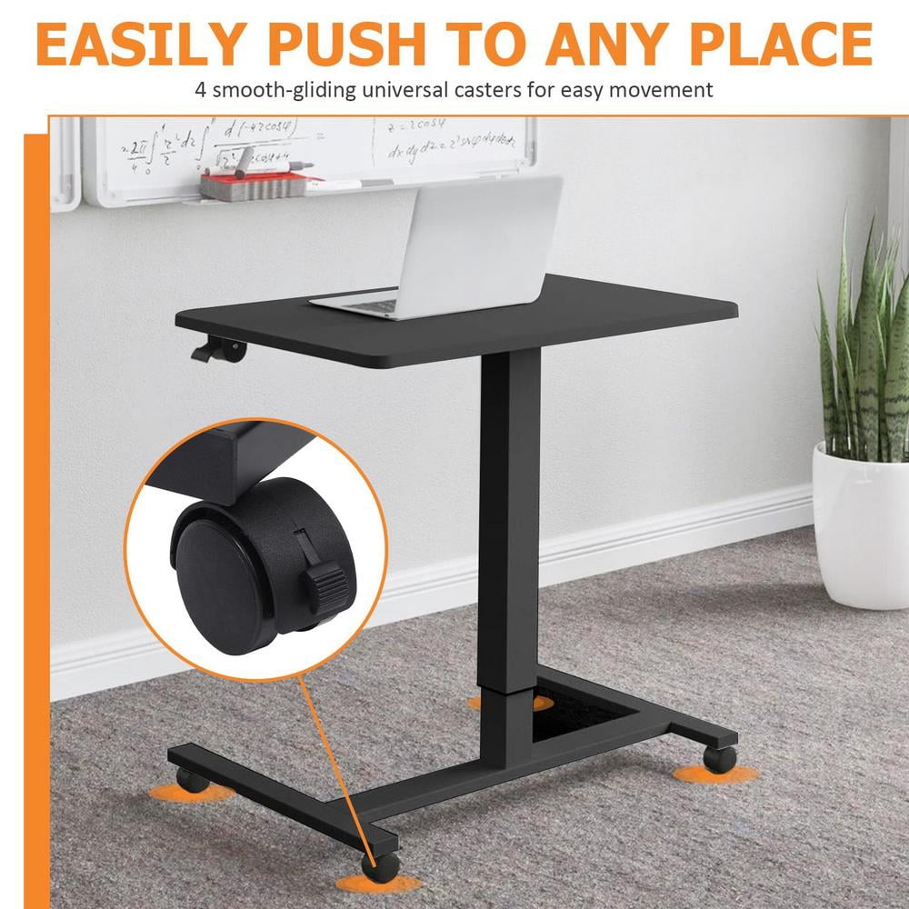 ZIHUI Mobile Laptop Desk Adjustable Rolling Desk for Computer Ergonomic ...