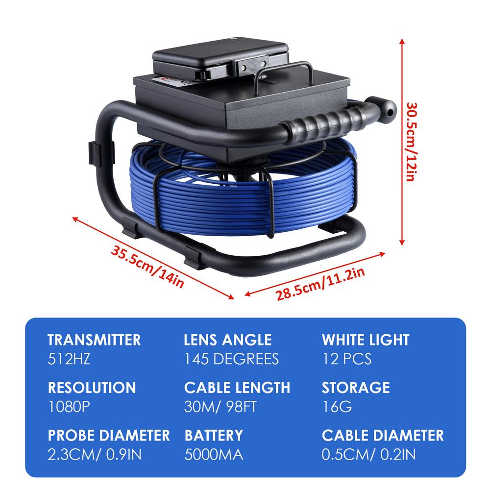ZIHUI Pipeline Inspection Camera Distance Counter High-Resolution ...