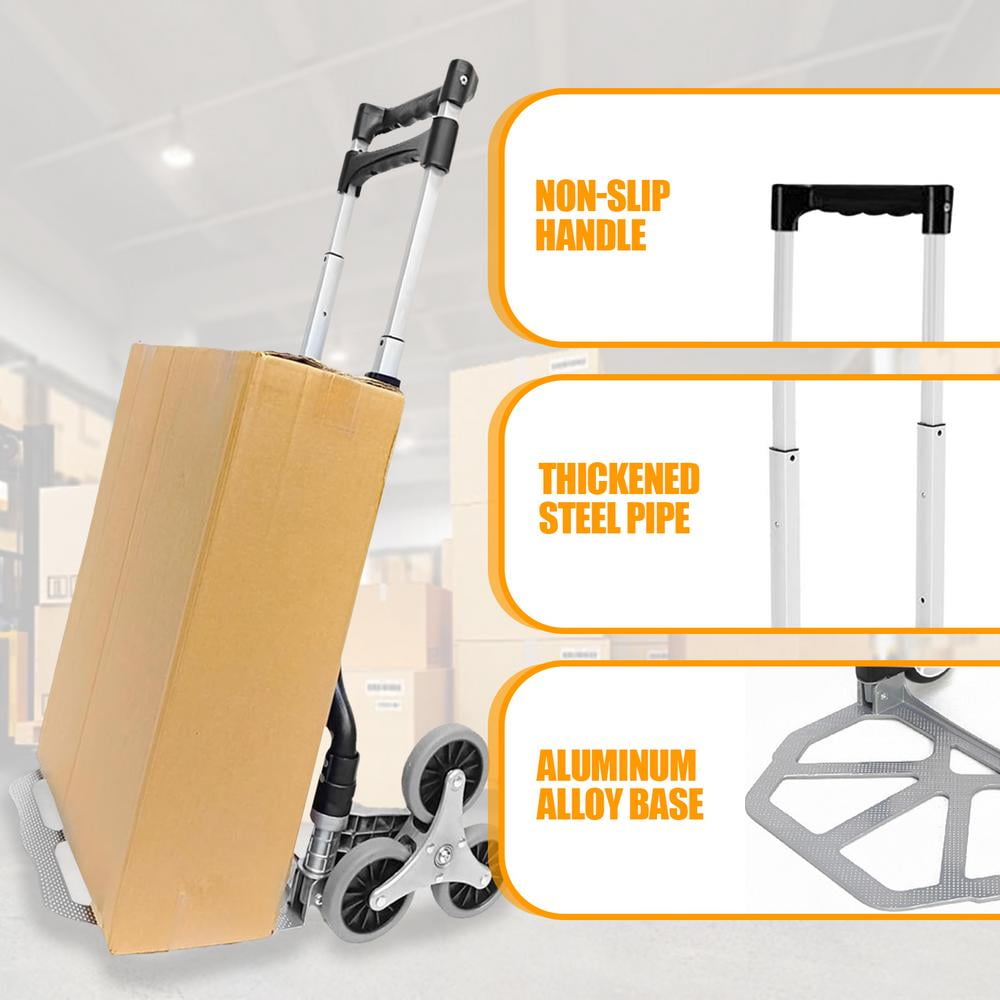 ZIHUI Rolling Cart for Stairs Foldable Stair Climbing Cart with Wheels ...