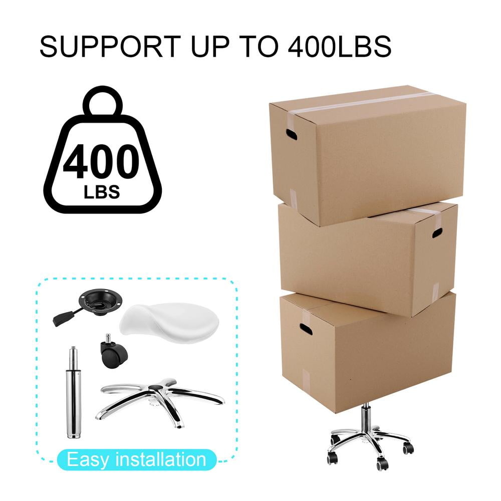 ZIHUI Rolling Saddle Stool Ergonomic Hair Stool with Wheels Heavy-Duty ...