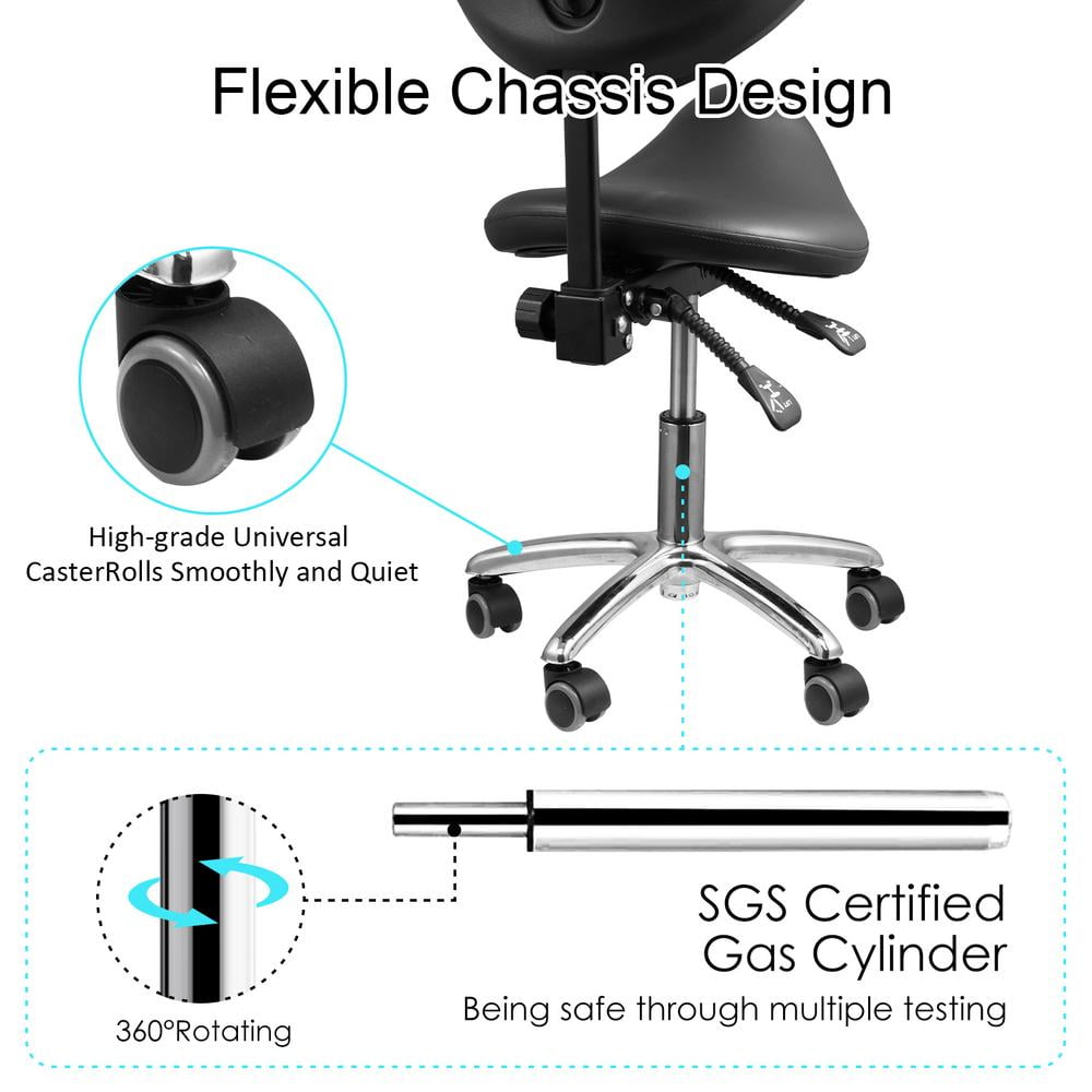 ZIHUI Rolling Saddle Stool Hydraulic Esthetician Chair Salon & Spa ...