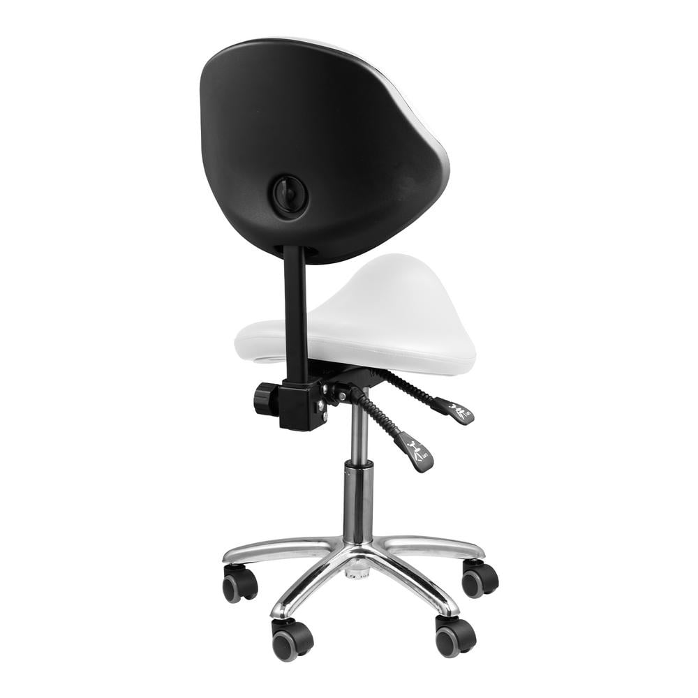 ZIHUI Saddle Chair with Back Support Rolling Adjustable Stool Heavy ...