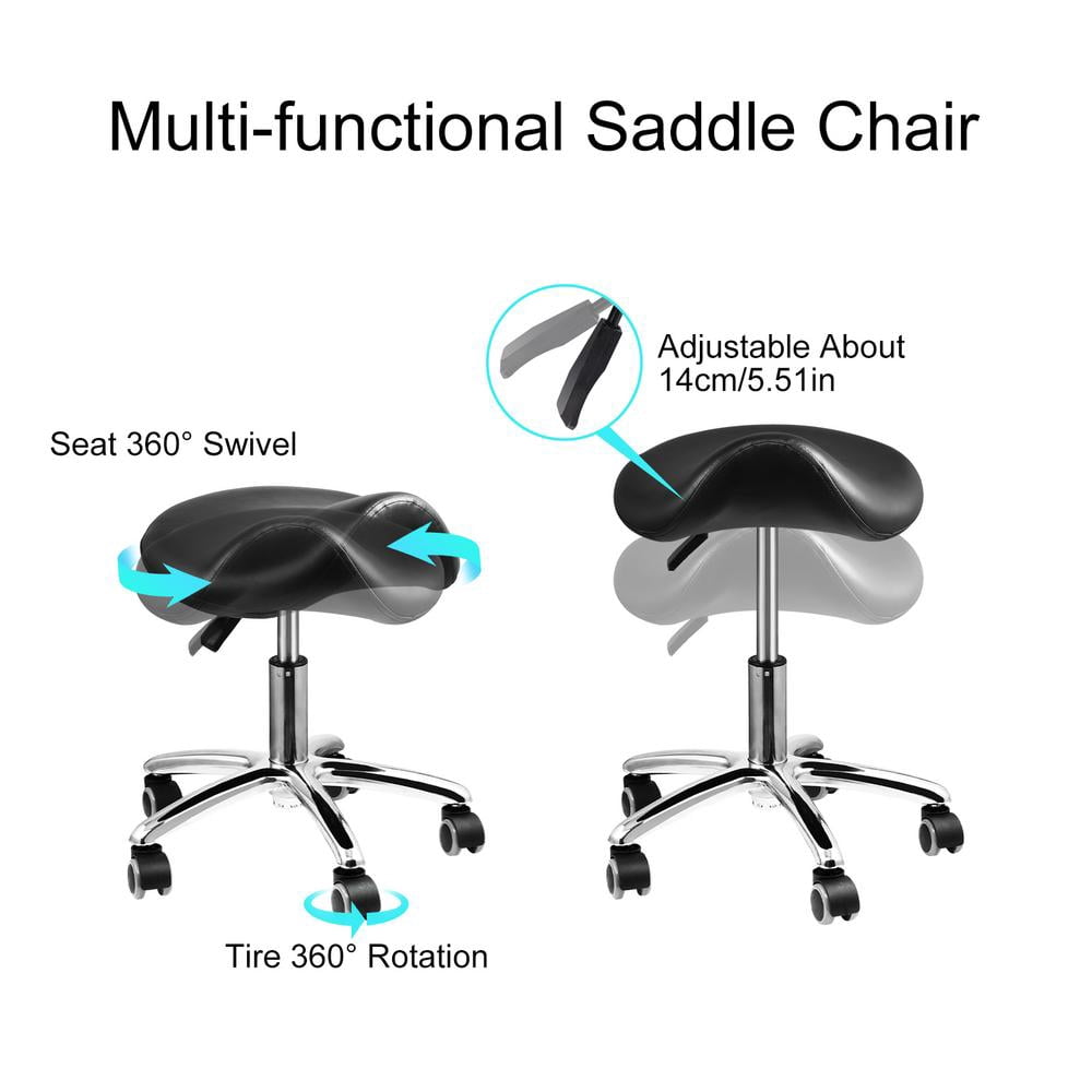 ZIHUI Saddle Seat Stool Ergonomic Saddle Chairs with Wheels Heavy-Duty ...