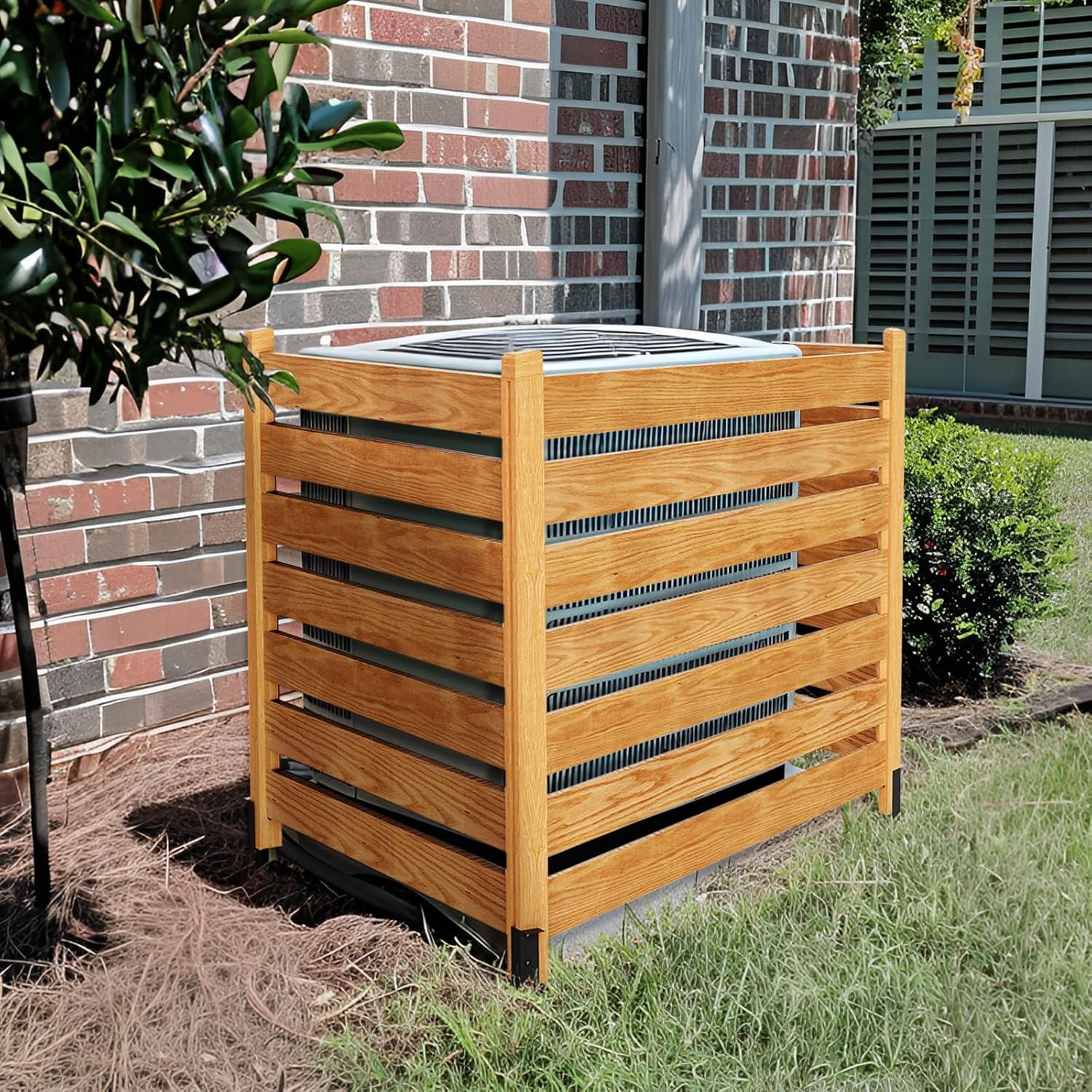 ZIIKEBTUY Air Conditioner Fence 3 Panel, 48" W x 36" H Privacy Screens ...