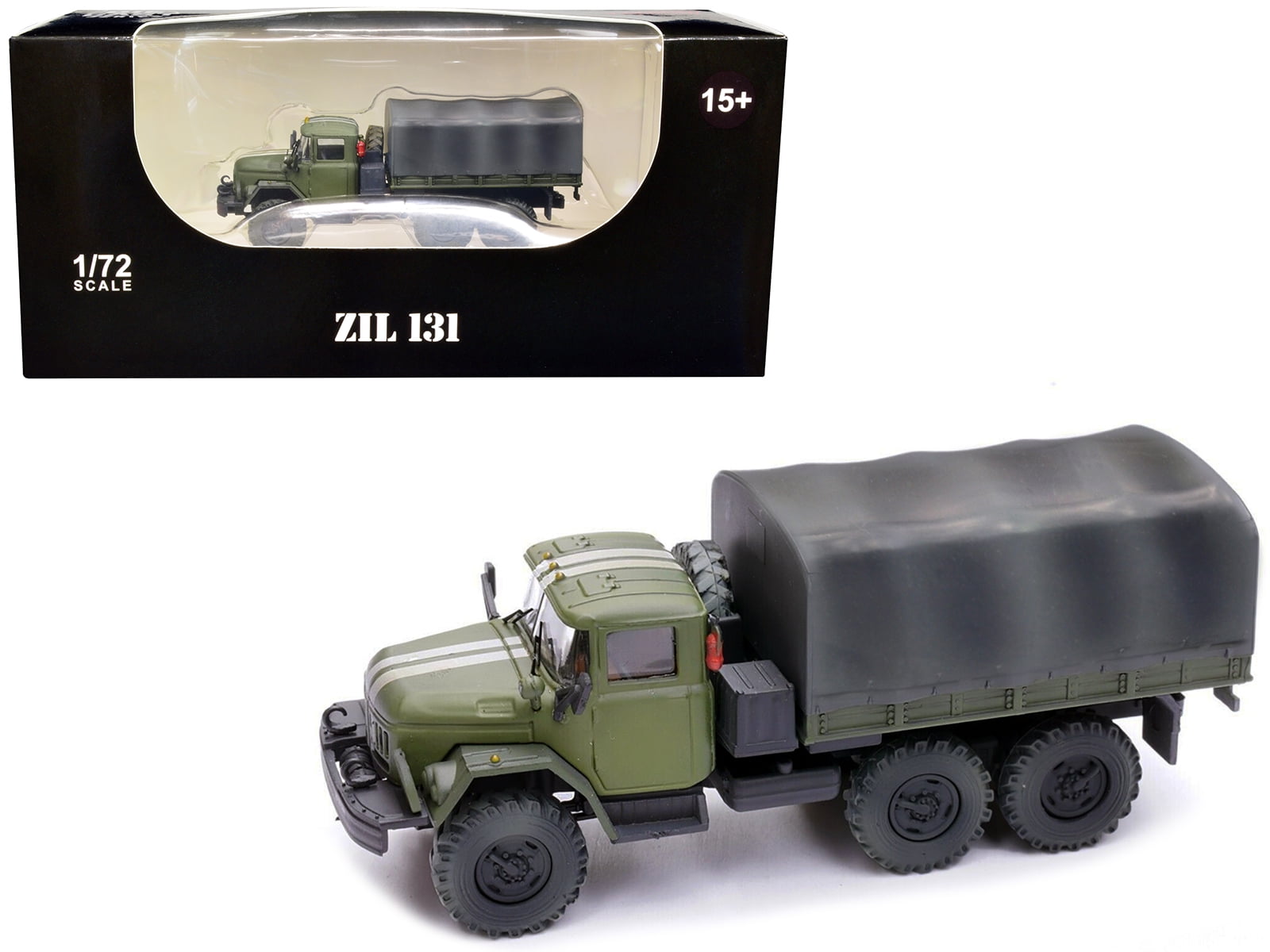 ZIL 131 Cargo Truck Green with White Stripes "Ukrainian Ground Forces ...
