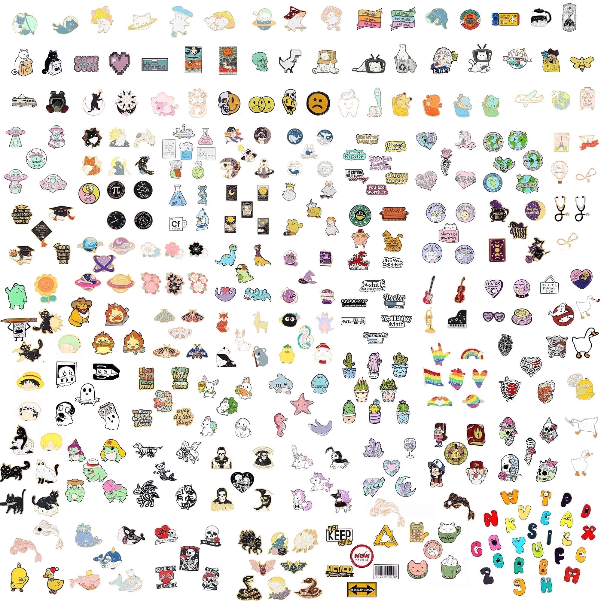 ZILEFSILK 20 Pcs Mixed Random Enamel Pins Set Bulk for Jacket Hat Shirt ...