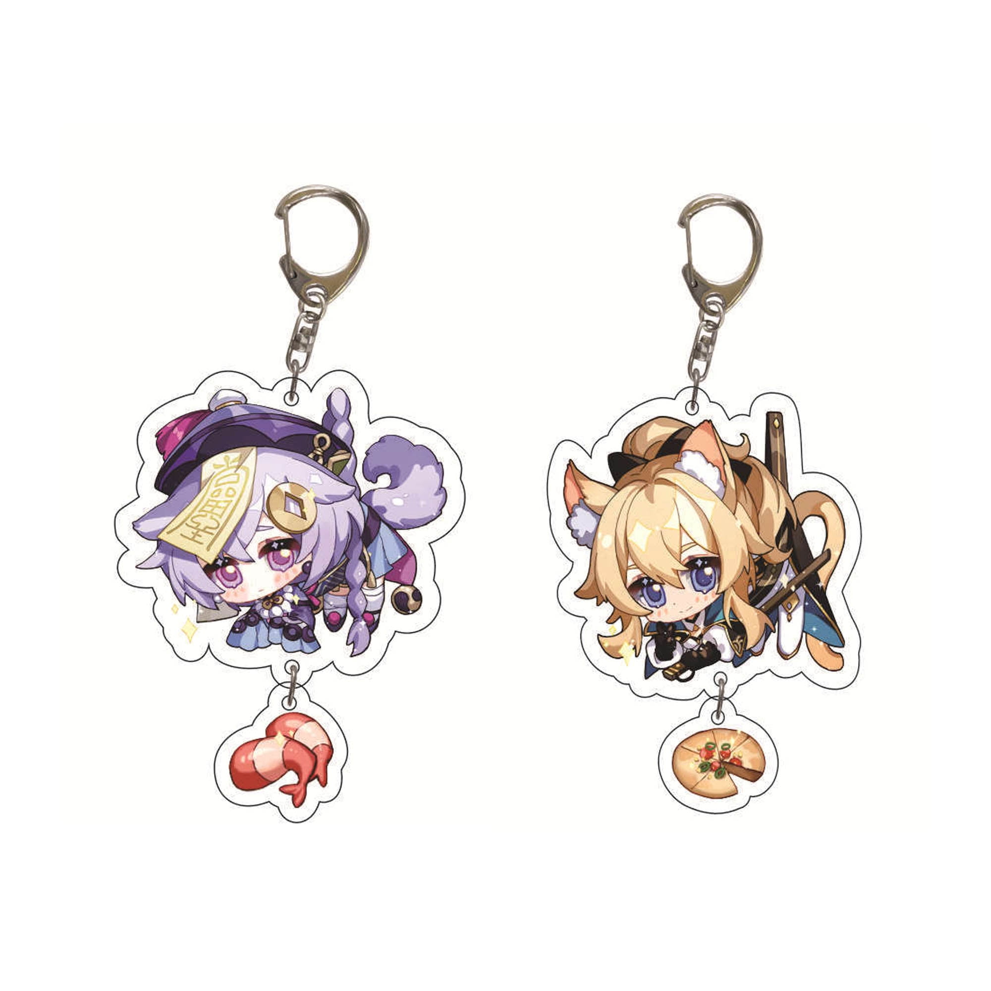 ZILEFSILK 2PCS Anime Game Genshin Impact Cute Qiqi Jean Acrylic Figure ...