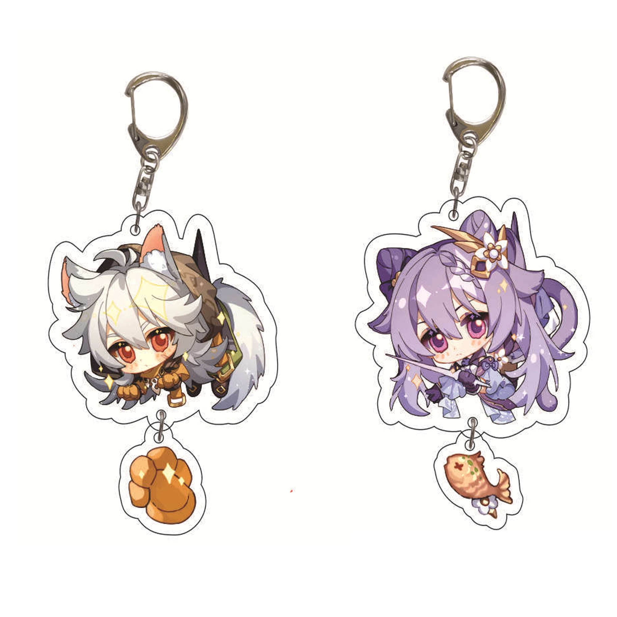 ZILEFSILK 2PCS Anime Game Genshin Impact Cute Razor Keqing Acrylic ...