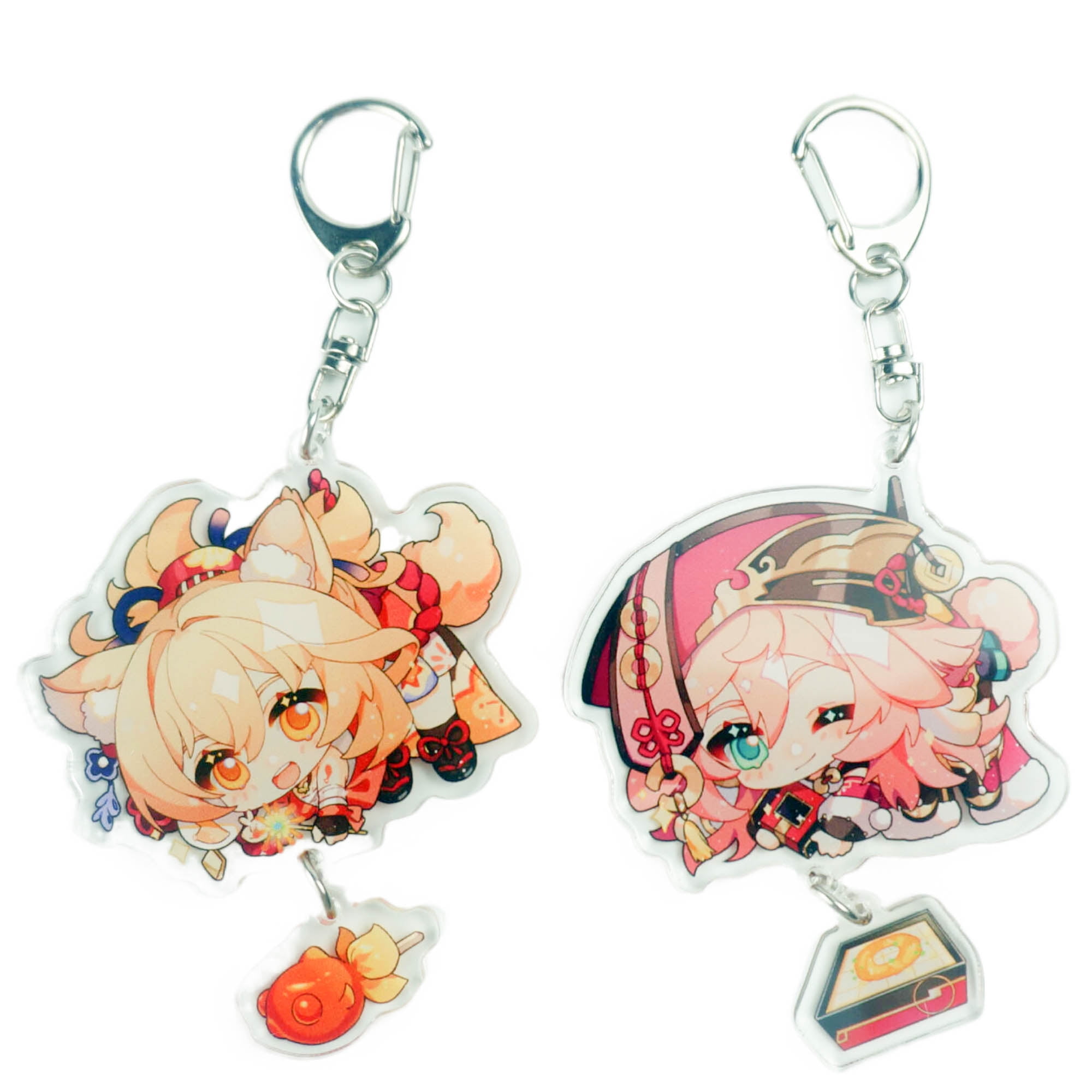 ZILEFSILK 2PCS Anime Game Genshin Impact Cute Yoimiya Yanfei Acrylic ...
