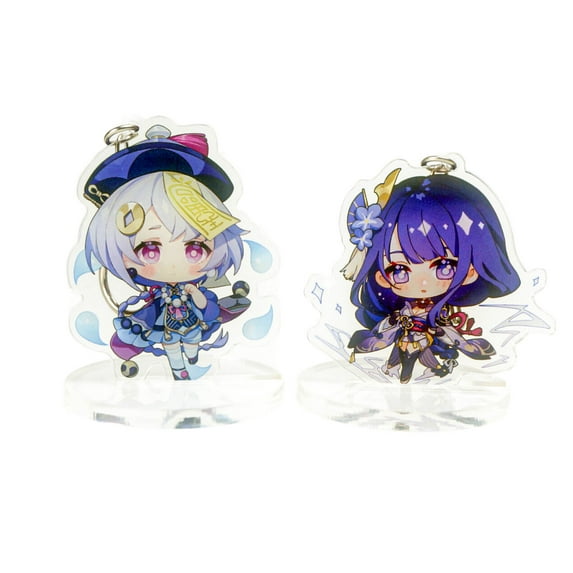 ZILEFSILK 2PCS Cute Anime Game Genshin Impact Acrylic Figure Qiqi ...