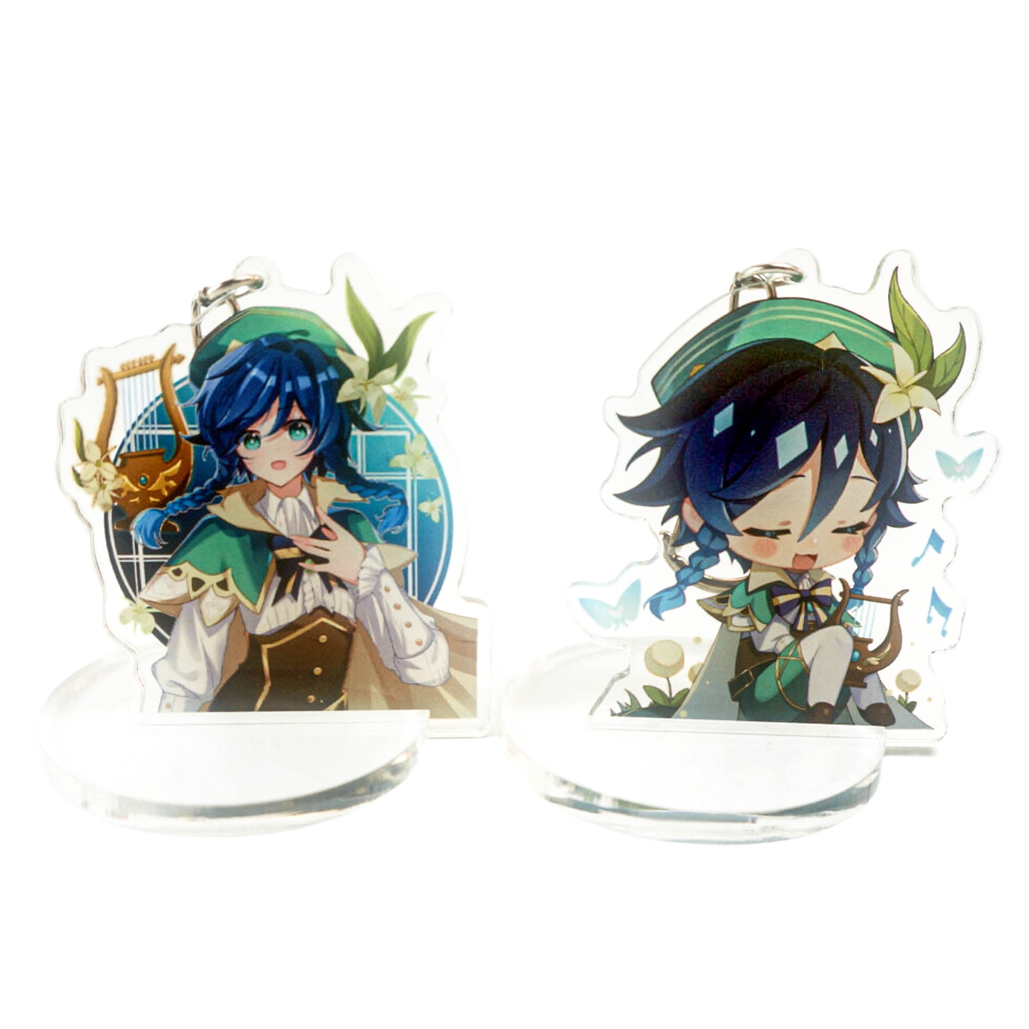 ZILEFSILK 2PCS Cute Anime Game Genshin Impact Acrylic Figure Venti ...