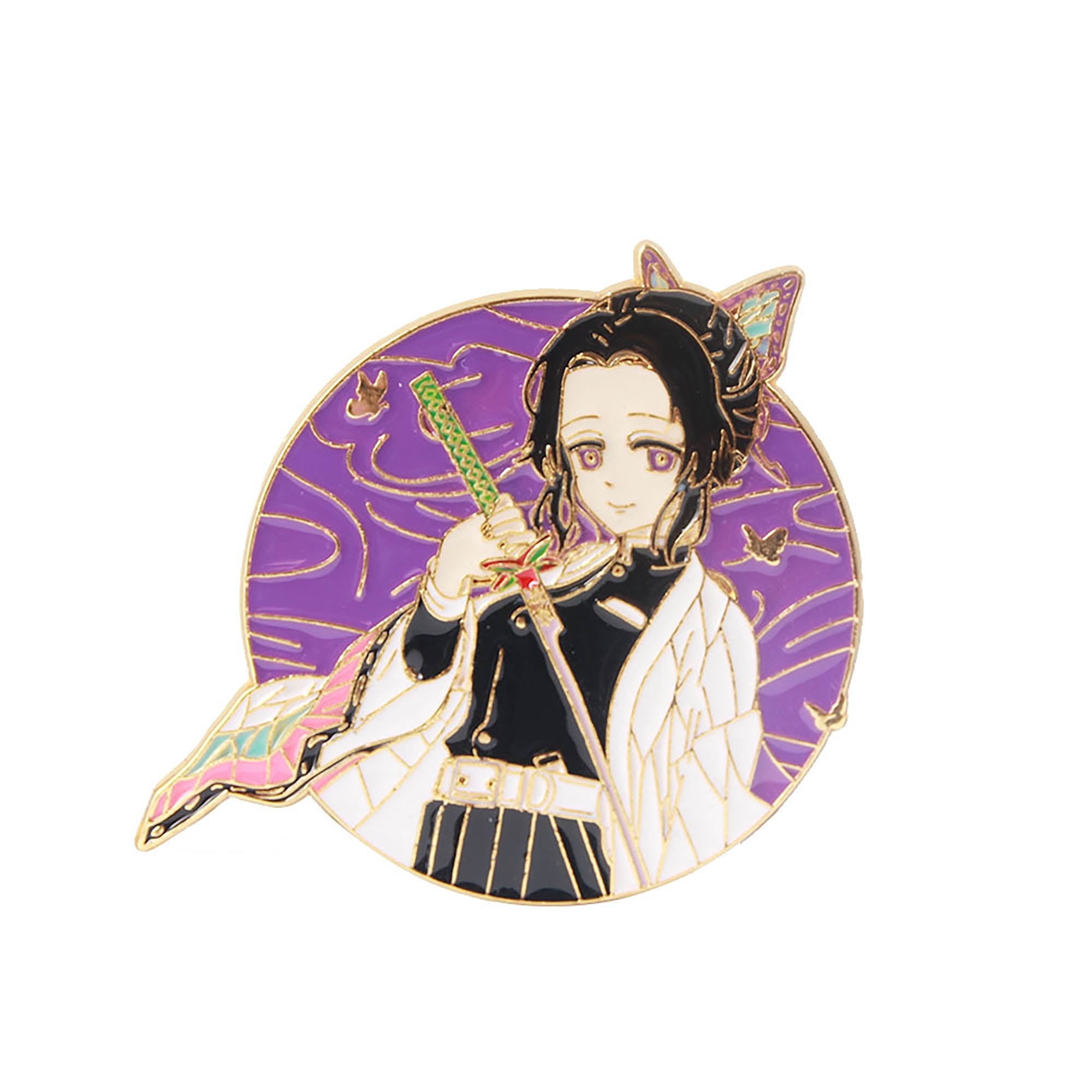 ZILEFSILK Anime Demon Slayer Cute Enamel Pin Figure Kochou Shinobu For ...