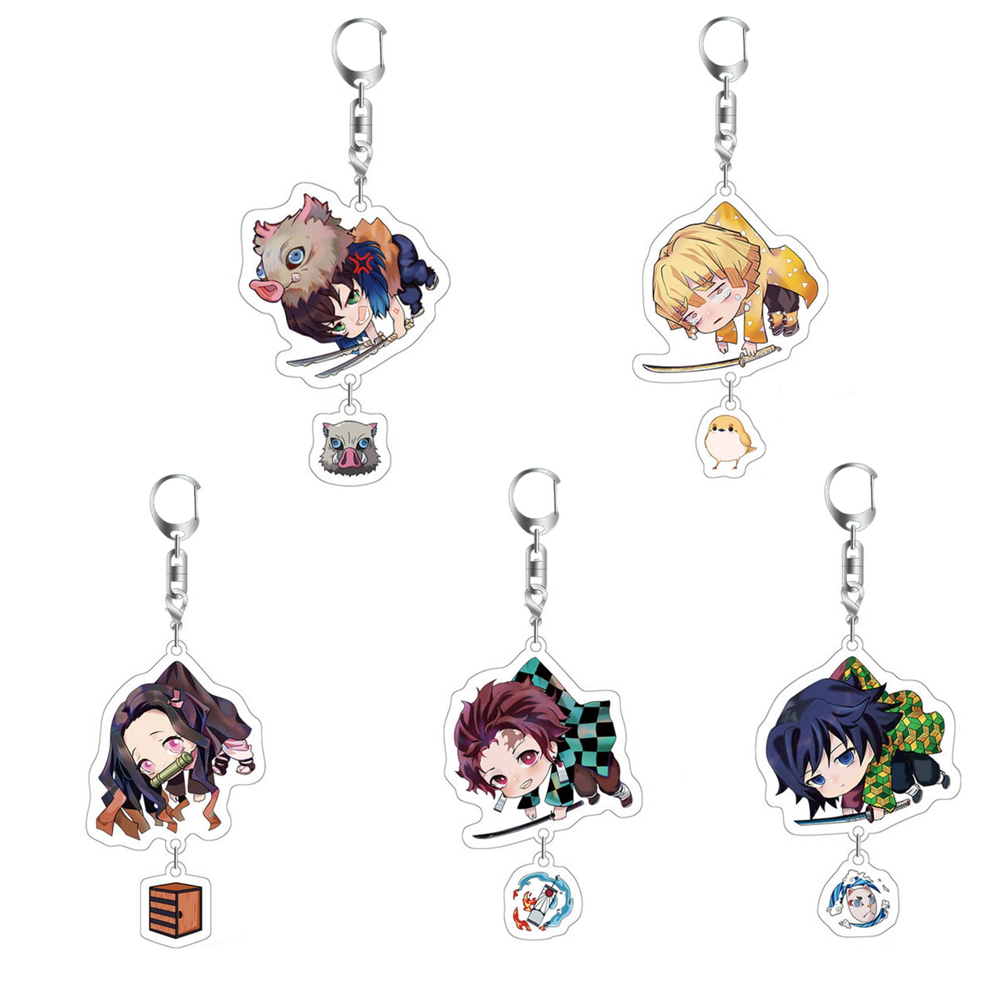 ZILEFSILK Anime Demon Slayer Kimetsu No Yaiba Acrylic Figure Keychain ...