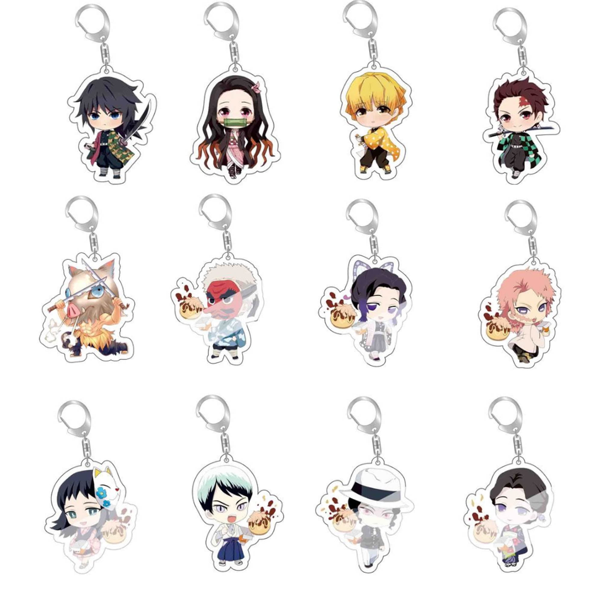 ZILEFSILK Anime Demon Slayer Kimetsu No Yaiba Acrylic Figure Keychain ...