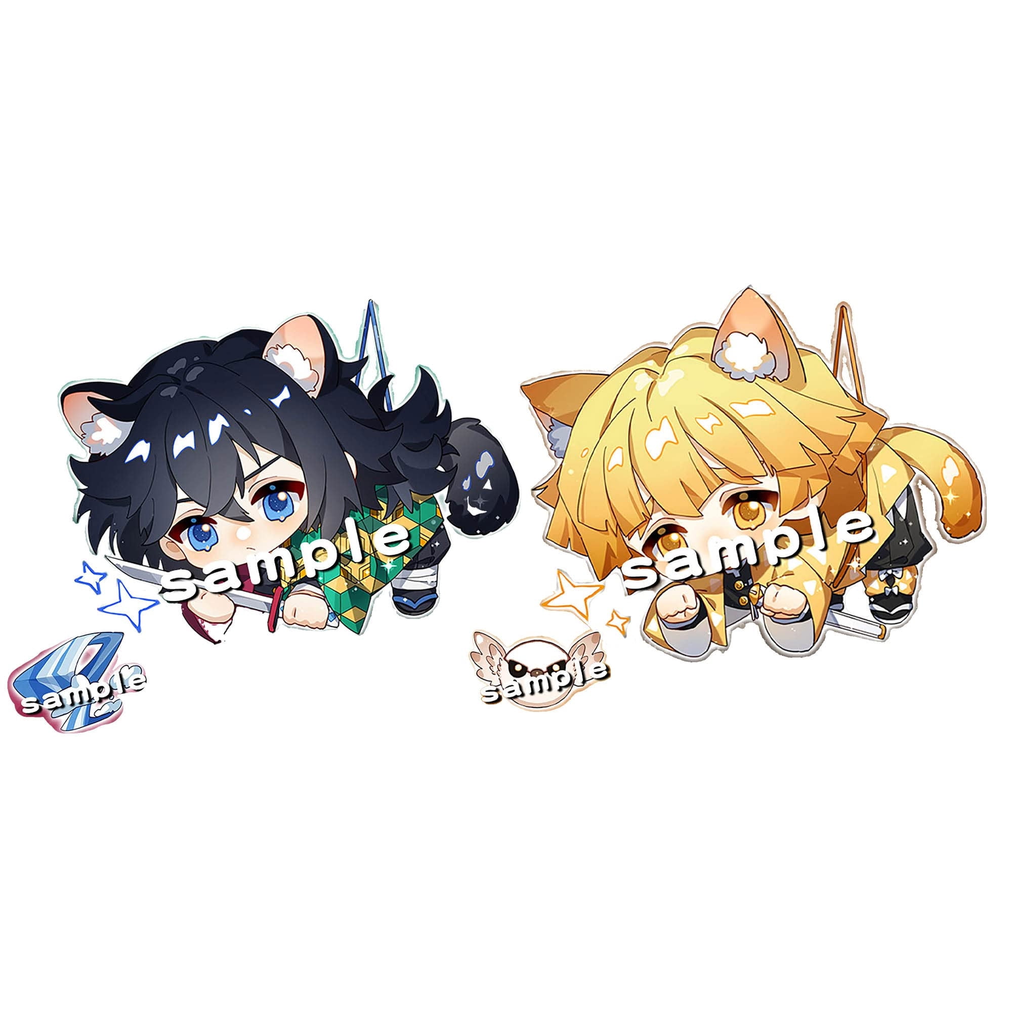 ZILEFSILK Cute Anime Demon Slayer Acrylic Figure Keychain Set Vision ...
