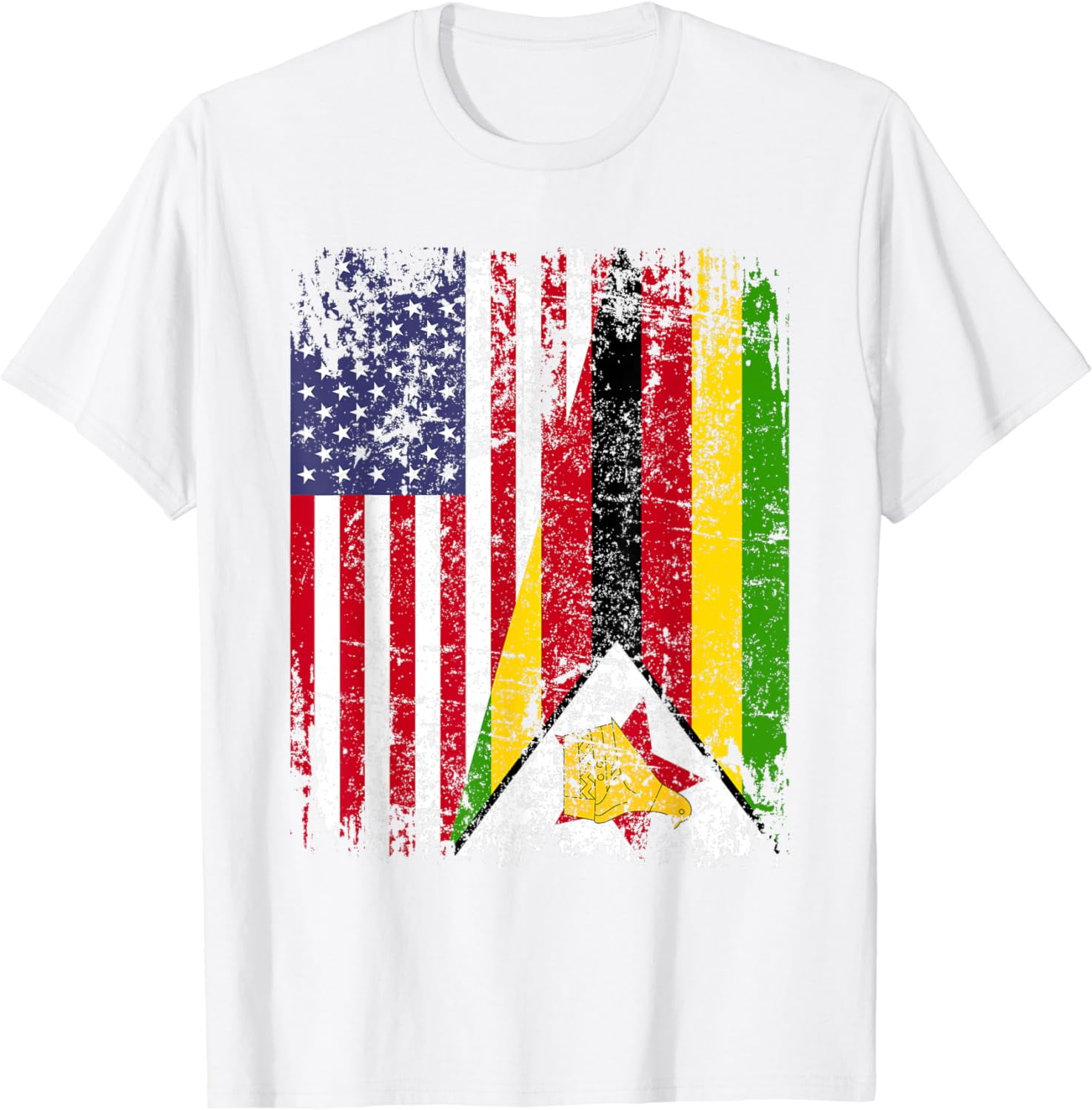 ZIMBABWEAN ROOTS | Half American Flag | ZIMBABWE T-Shirt - Walmart.com