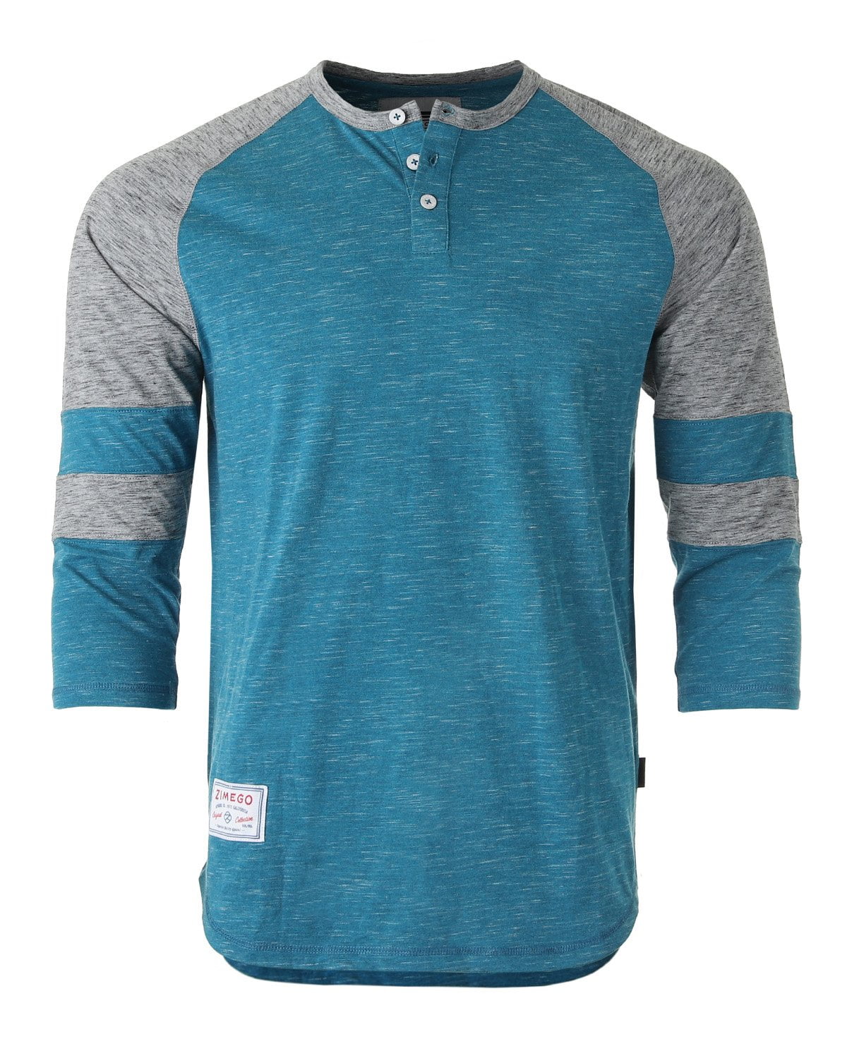 ZIMEGO Men’s 3/4 Sleeve Henley Shirt – Casual Slim Fit Crew Neck Raglan ...