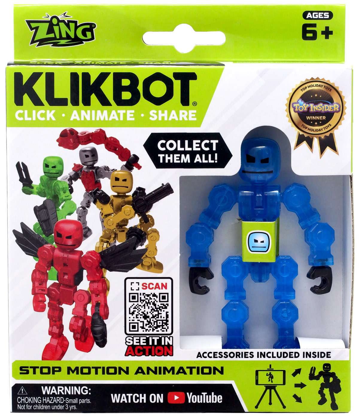 Stikbot Battle Robot Toy: Klikbot Blue Figure (Translucent) - Walmart.com