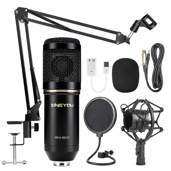 ZINGYOU BM800 Pro Condenser Micro Kit - Bundled w/ Stand, Filter & Arm ...